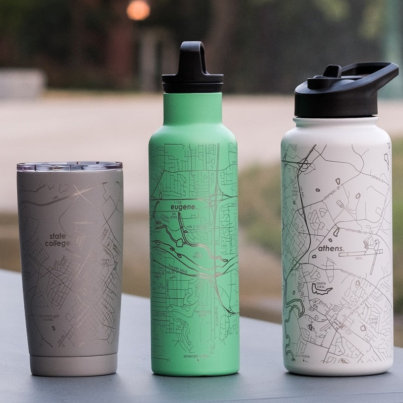 Home Town Custom Map Insulated Water Bottle | Well Told