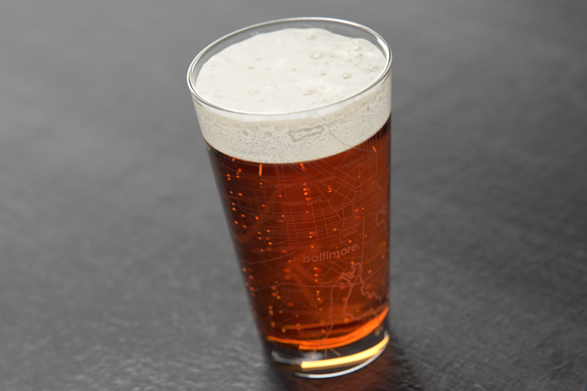 16 oz. Baltimore Map Etched Pint Glass | Well Told