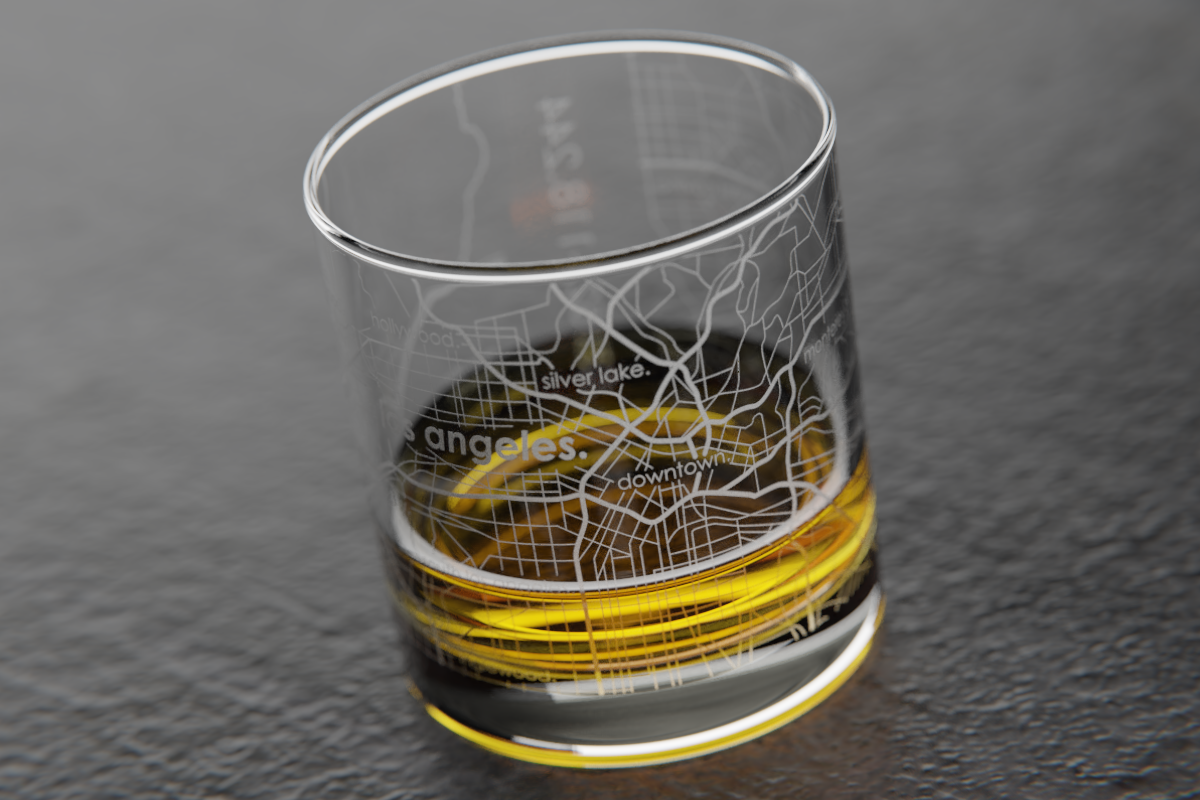Los Angeles Map 11 oz. Whiskey Glass | Well Told