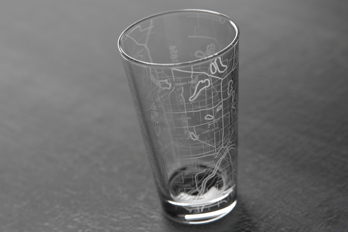 Minneapolis/St. Paul Map Pint Glass - Well Told