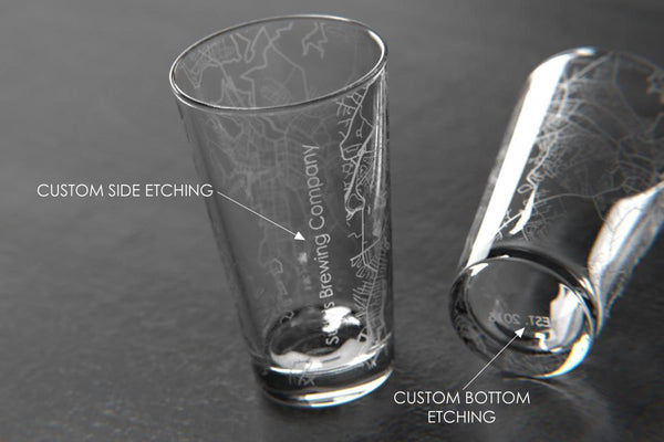 Home Town Custom-Etched Map Pint Glass | Well Told