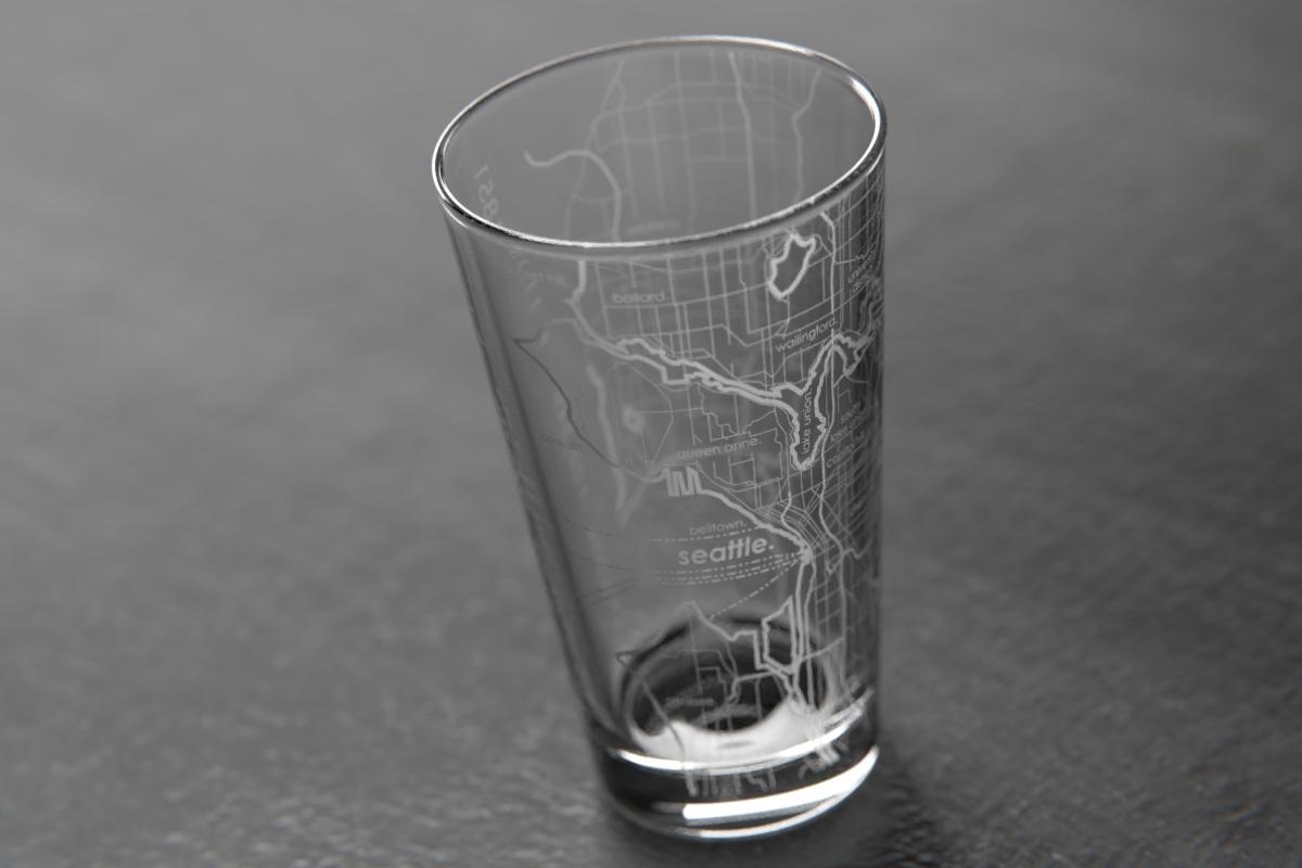 Seattle Map Pint Glass - Well Told