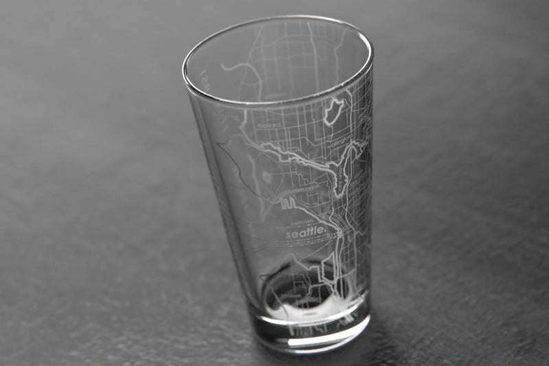 Seattle Map Pint Glass - Well Told