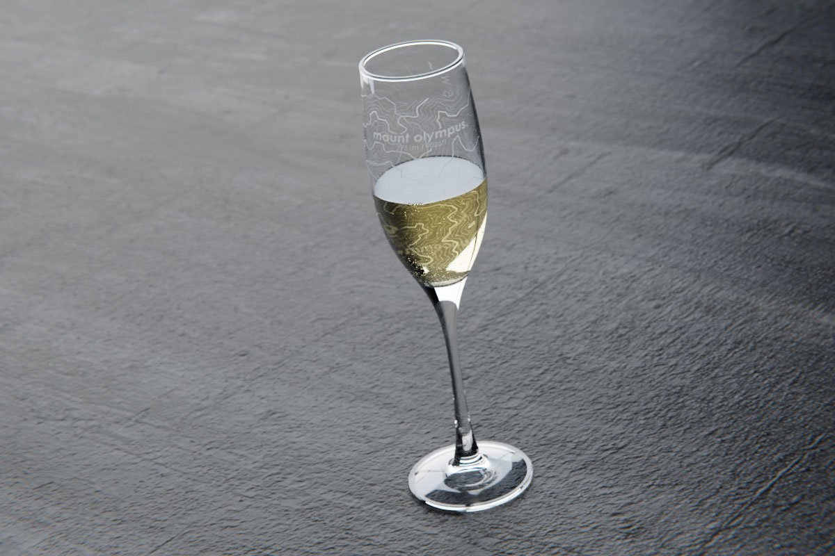 Topography Maps Stemmed Champagne Flute Pair - Well Told