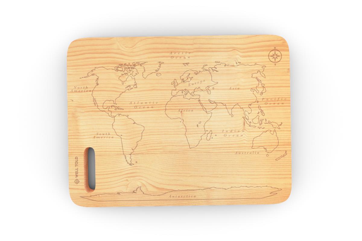 World Map Bar Board - Well Told